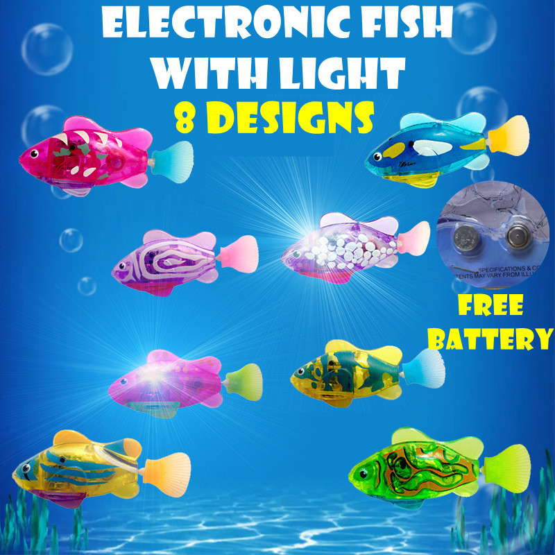 8823 Fish Light Electronic Toy Moving Fish Kids Water Shower Swimming ...
