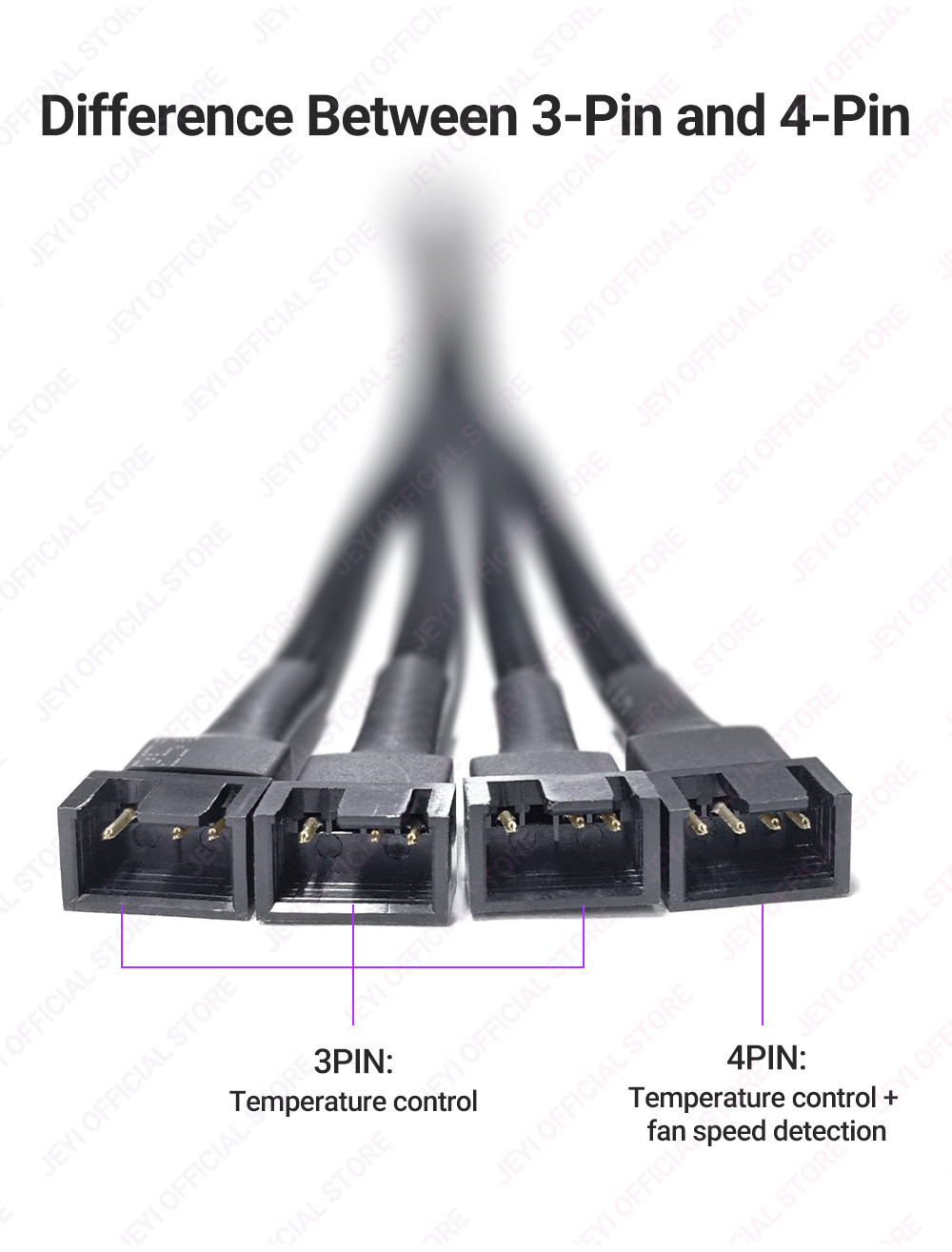 JEYI motherboard four-pin one-point-two extension 4-pin 1 to 3 adapter ...