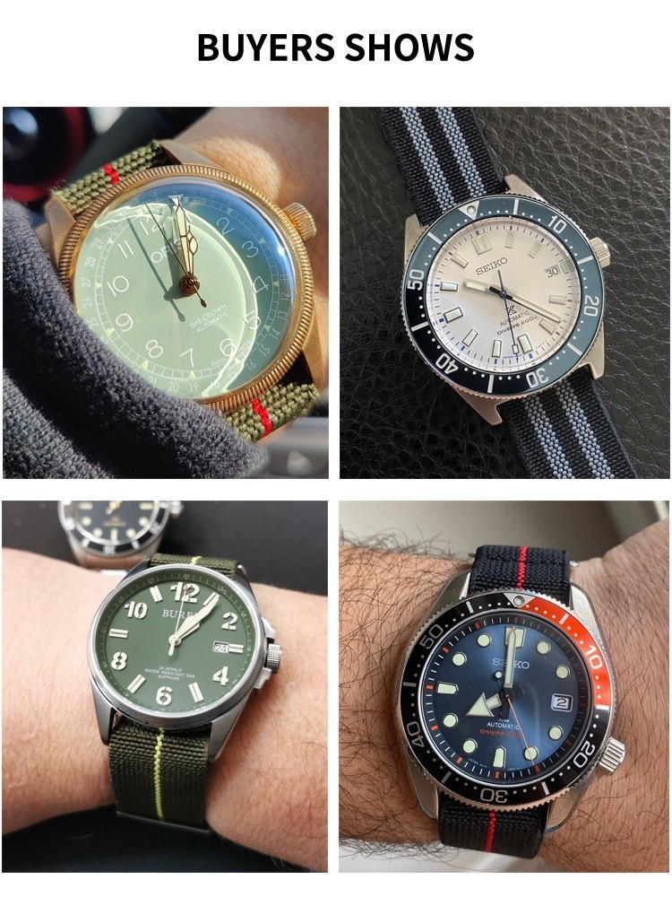 Elastic Nylon Watchband 60's French Troops Parachute Bag Nato Strap ...