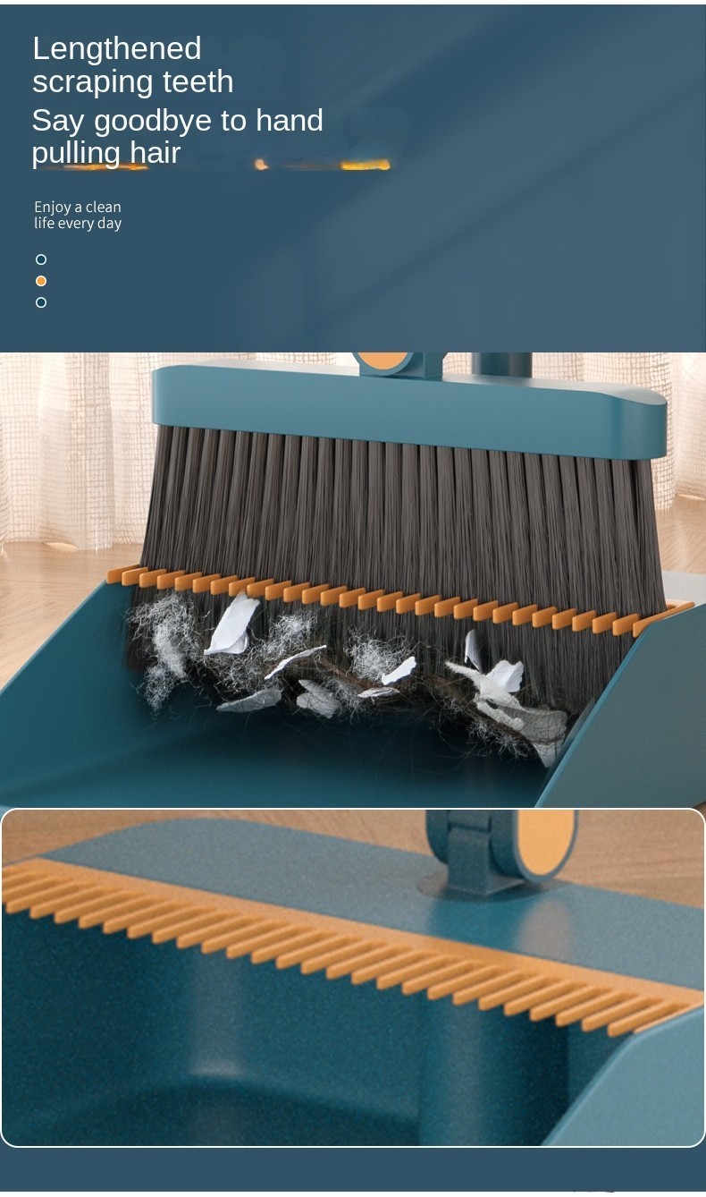 Foldable Broom Dustpan Set 2 in 1 Broom Set Water Wiper Penyapu Dan Penyodok Set Lantai 扫把畚斗簸箕刮水 ...