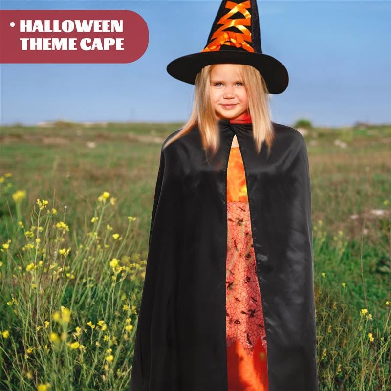 Wizard Magic Cape Cosplay Medieval Pirate Retro Black Wrap Cloak ...