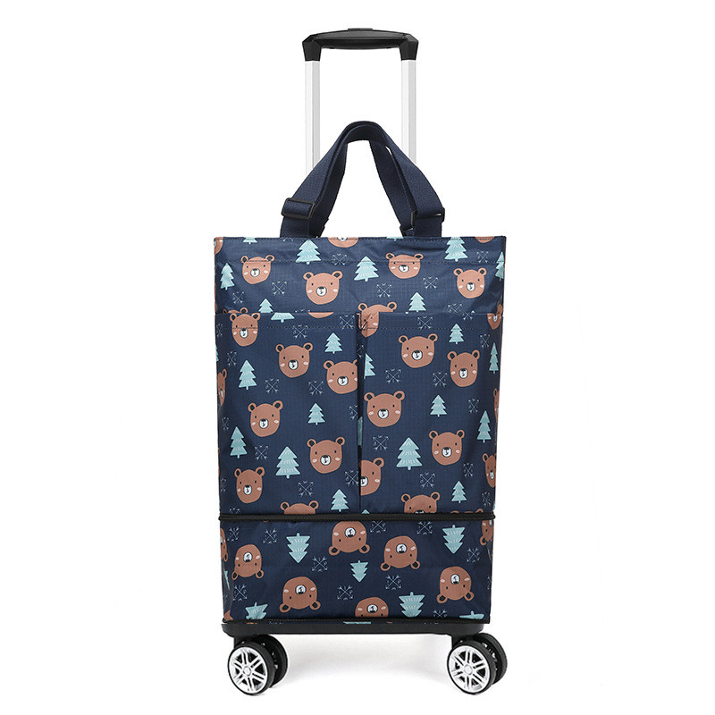 Retractable Portable Trolley Shopping Bag Foldable Detachable Universal ...