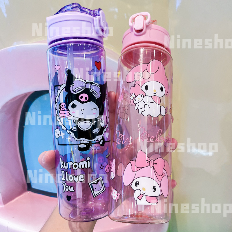 800ml Botol Air Kuromi Cinnamoroll Water Bottle Kids Straw Bpa Free ...