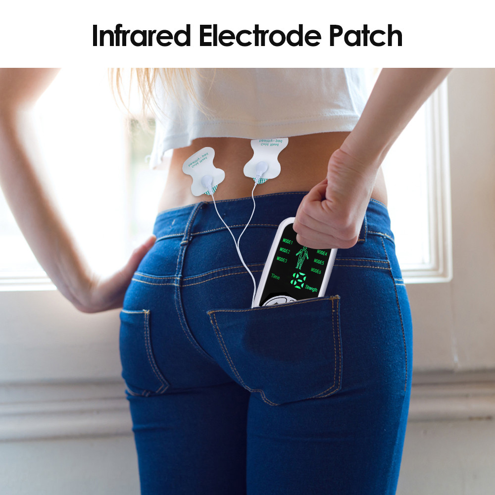 EMS Electric Muscle Therapy Stimulator 6 Modes Tens Unit Machine ...