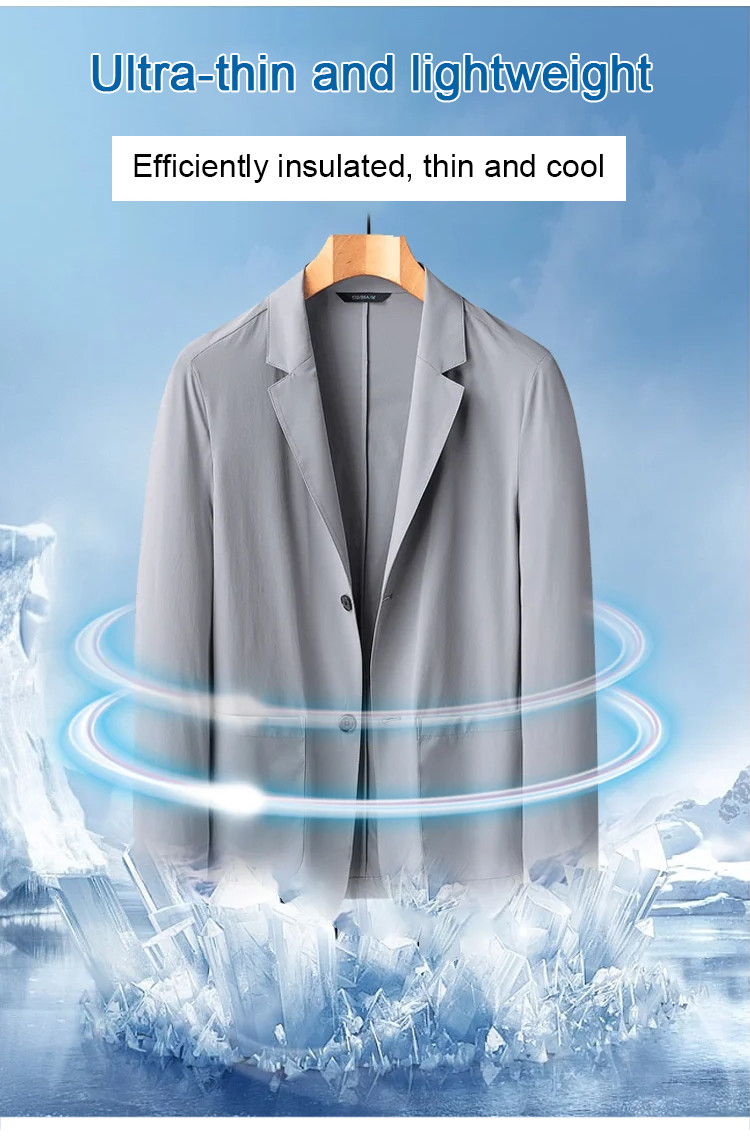 Men's Lightweight Casual Suit Jacket / Anti-Wrinkle Ice Silk Men's ...