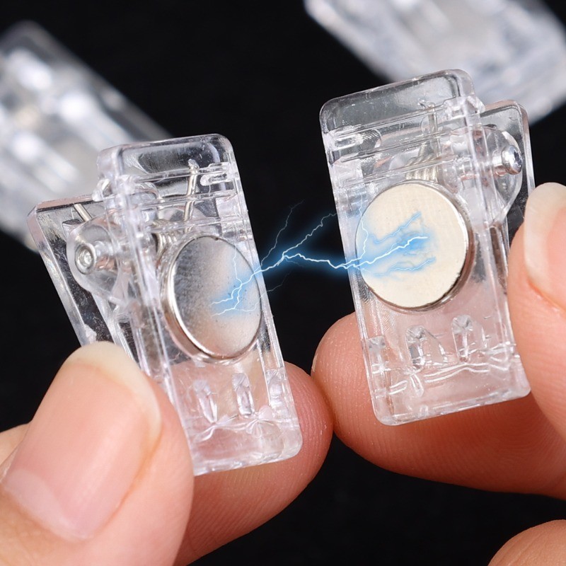 10Pcs/Set Mini Rectangle Magnetic Clips - Transparent Fridge Photo ...