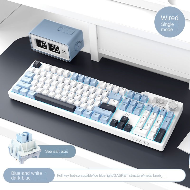 Ajazz AK35IV3 Mechanical Keyboard with 104 Keys for Esports Games, Five ...