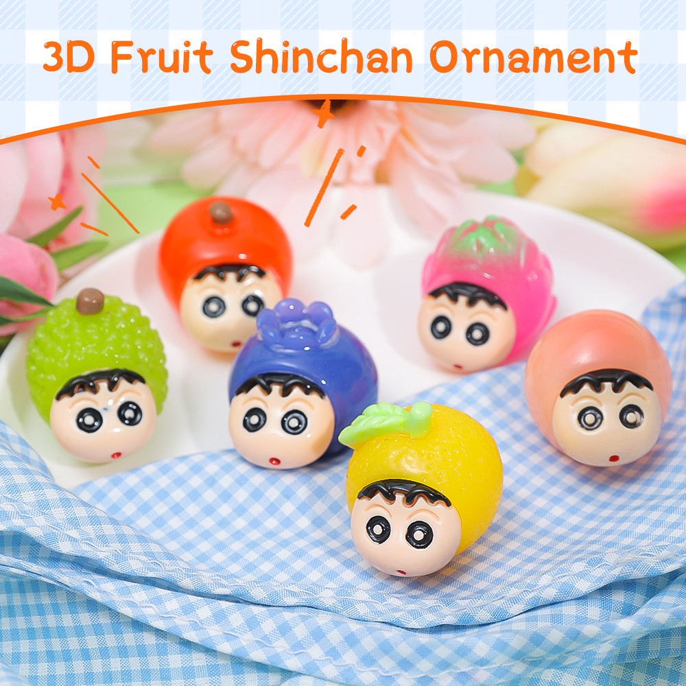 5Pcs Car Center Console 3D Fruit Anime Characters Decoration - Cute ...