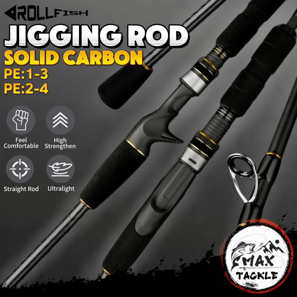 ROLLFISH Jigging Fishing Rod with Fuji Reel Seat Japan Quality PE 1-3/2 ...