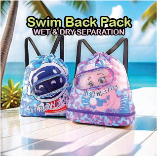 Waterproof Kids Swim Bag Large Storage Wet and Dry Separation Beach ...