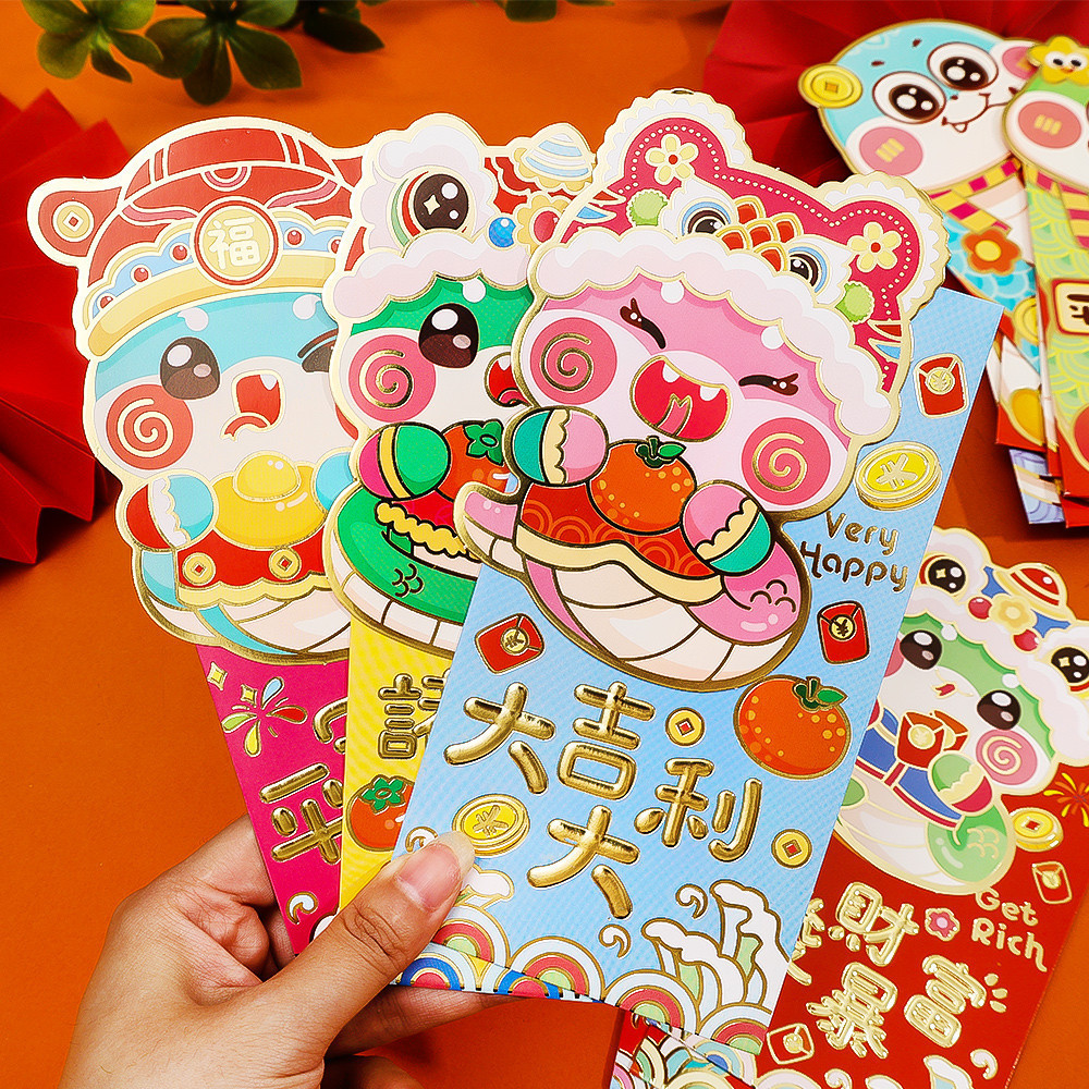 6Pcs/Set Cartoon 2025 Chinese Lunar New Year Red Envelopes Spring ...