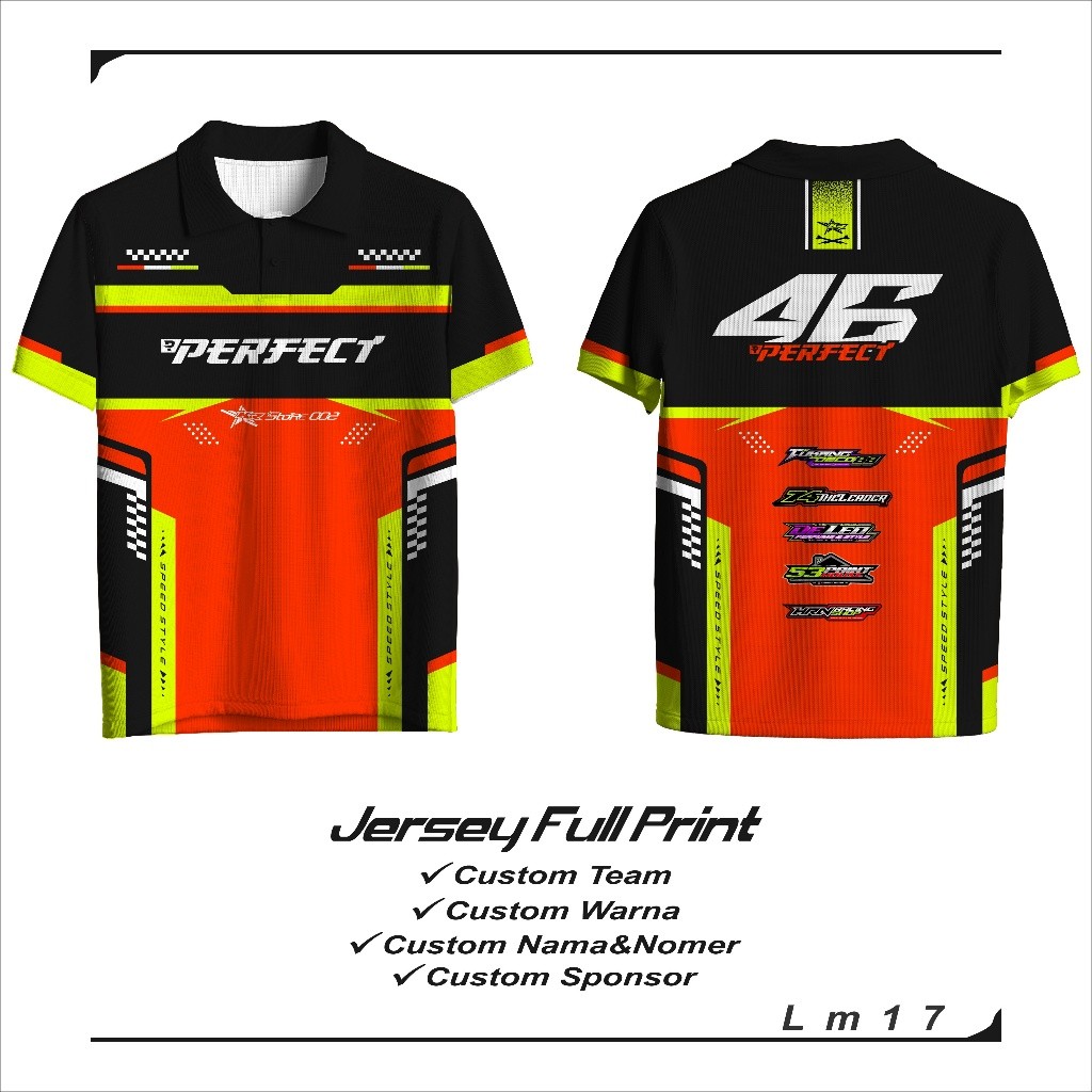 KAOS JERSEY BALAP CUSTOM DESIGN FULL PRINTING (GRATIS GANTI NAMA NOMER ...