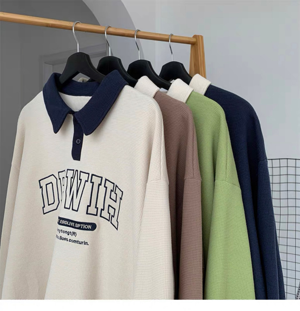 Dari Johor~BeCoolMAN-lengan panjang lelaki men Waffle Print Long Sleeve ...