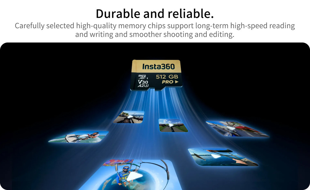 Insta360 Micro SD Card 64G/125G/256G/512G for Insta360 X5/Ace Pro 2/X4/Ace Pro/X3/X2 Camera ...