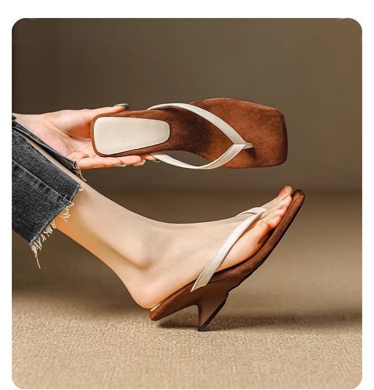 Square Toe Shaped High Heels Women's Slip-On | Shopee Malaysia