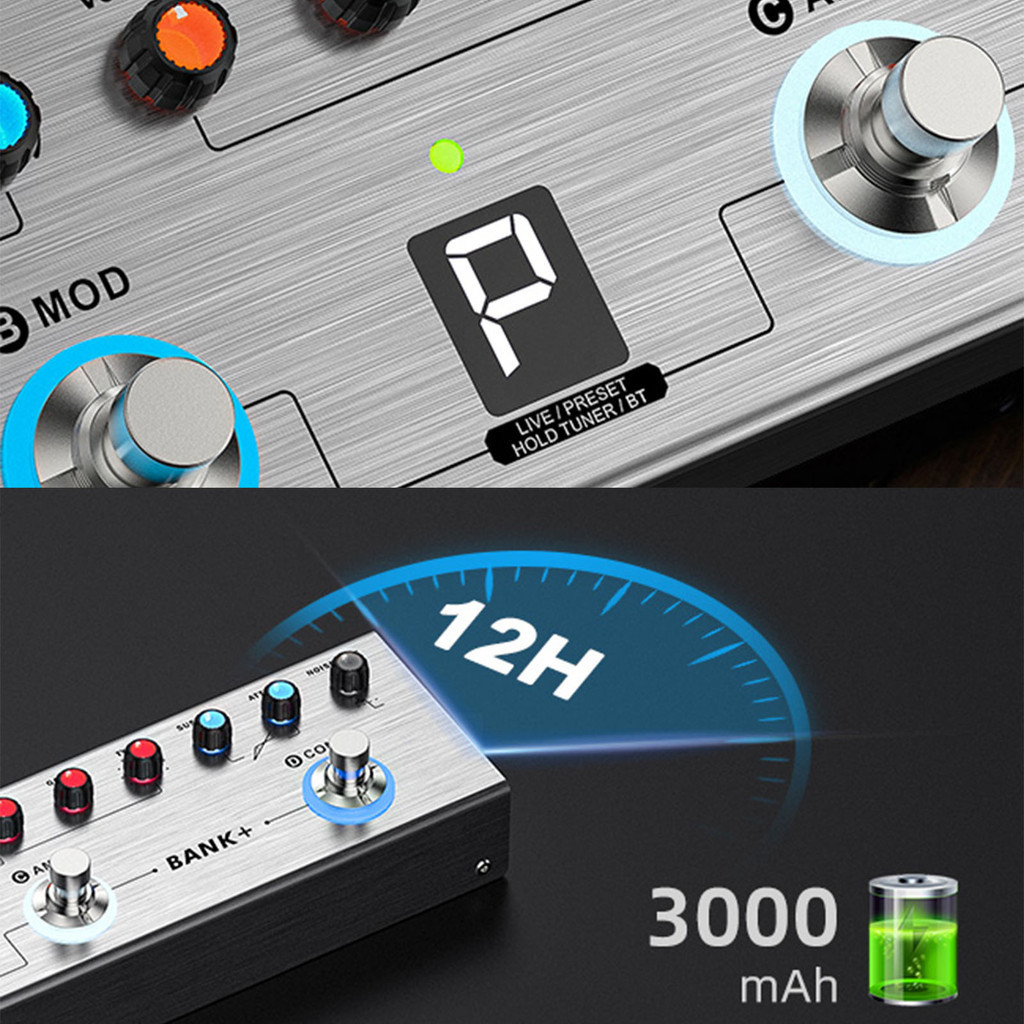 LEKATO Tank-B Bass Multi Effects Pedal with 36 Presets Editable 4 ...