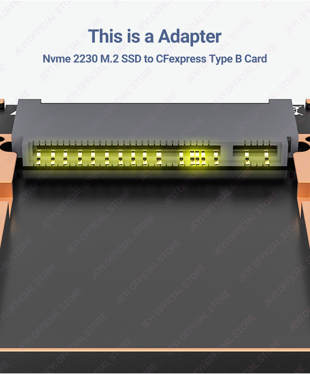 JEYI 2230 M.2 NVMe SSD to CFE Type-B Pure Copper Adapter, Expansion ...