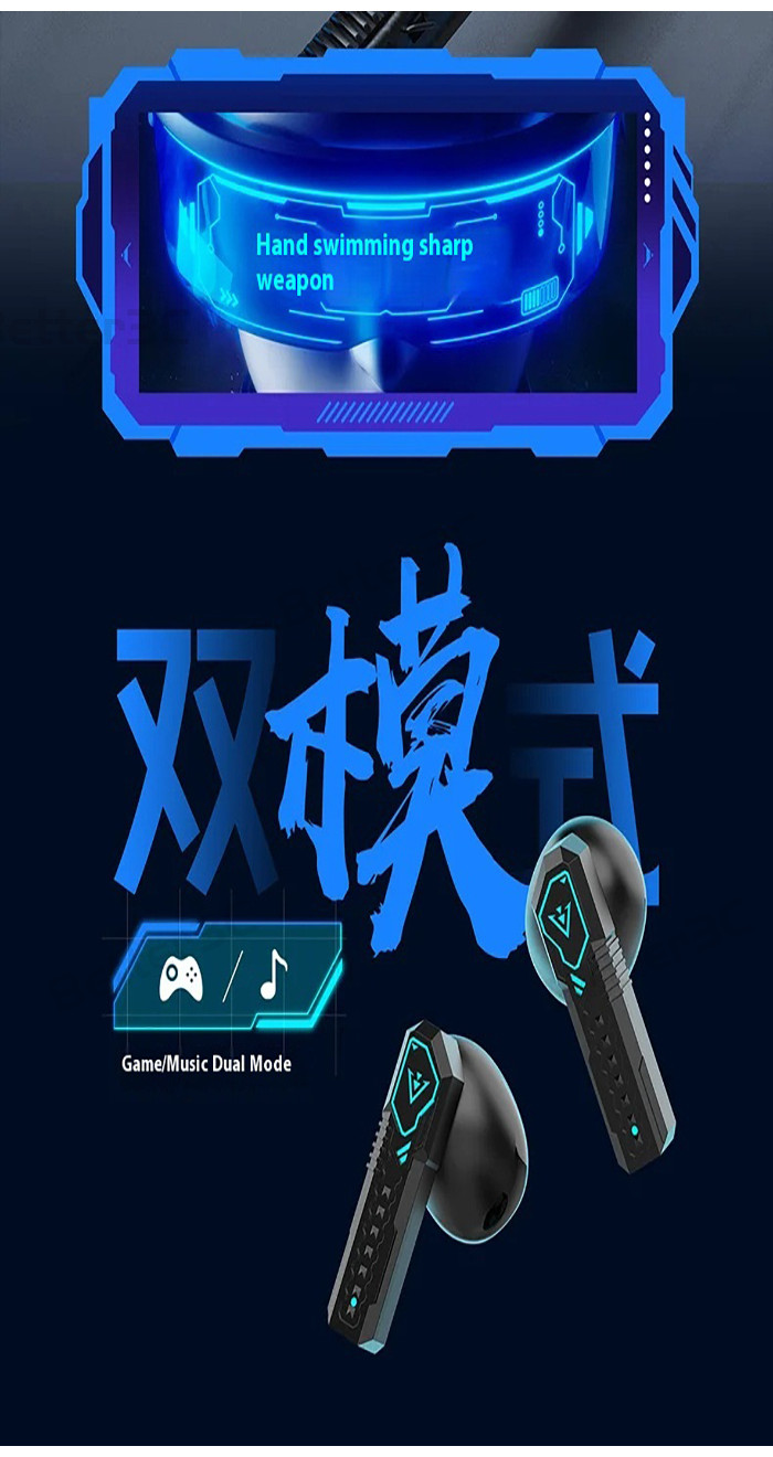 TWS Mech style E-sports Gaming headset Bluetooth No latency gaming ...