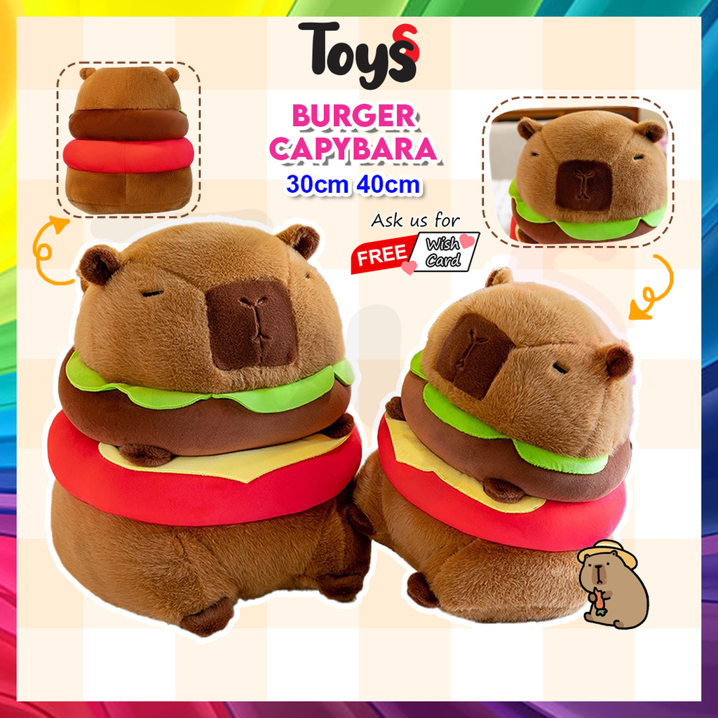 Toyss Burger Capybara Plush Hamburger Toys Capibala Plushies Capybara ...