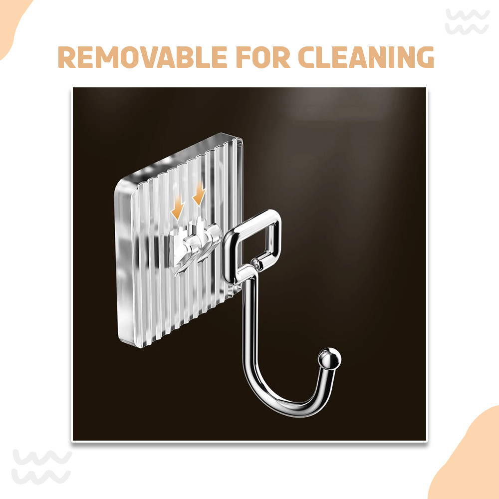 Innohut Luxury Acrylic Wall Hanging Hook Punch Free Adhesive Heavy Duty ...