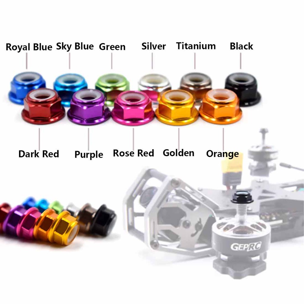 M2 M2.5 M3 M4 M5 M6 M8 Nylock Locking/Flange/Hex Full Nuts Aluminum Nut | Shopee Malaysia