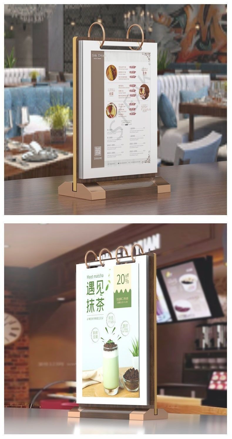 Kayu walnut halaman kad meja daun longgar tanda meja kad meja kad menu ...