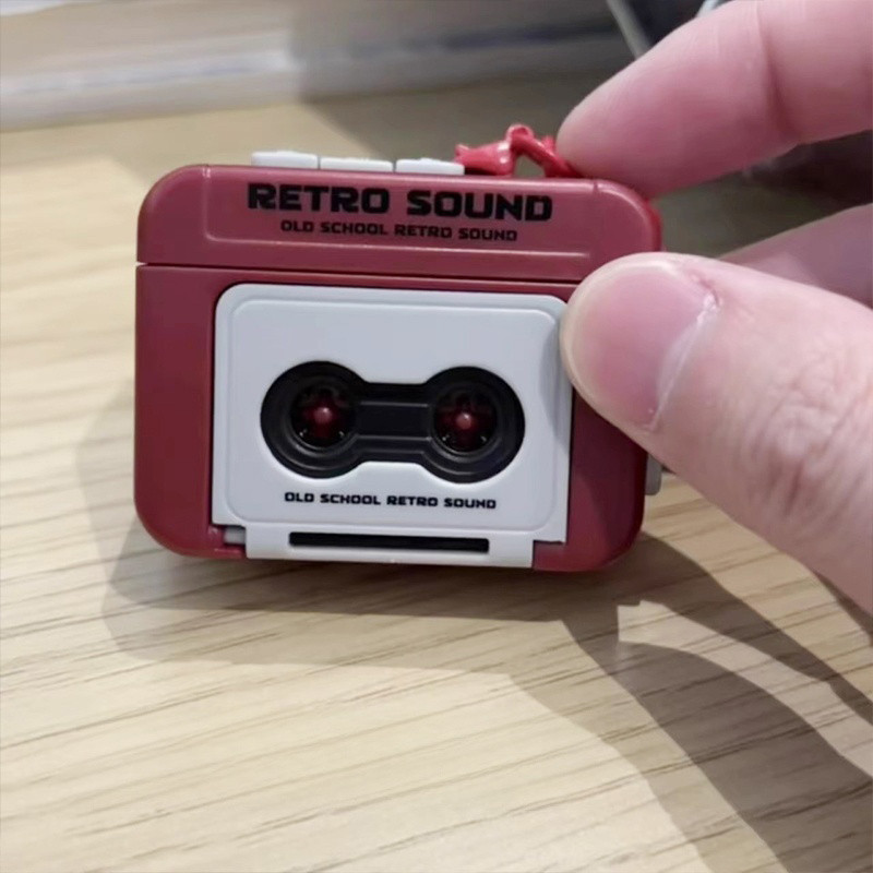 Retro Record Music Keychain Mini Sound Player Keyrings Creative ...