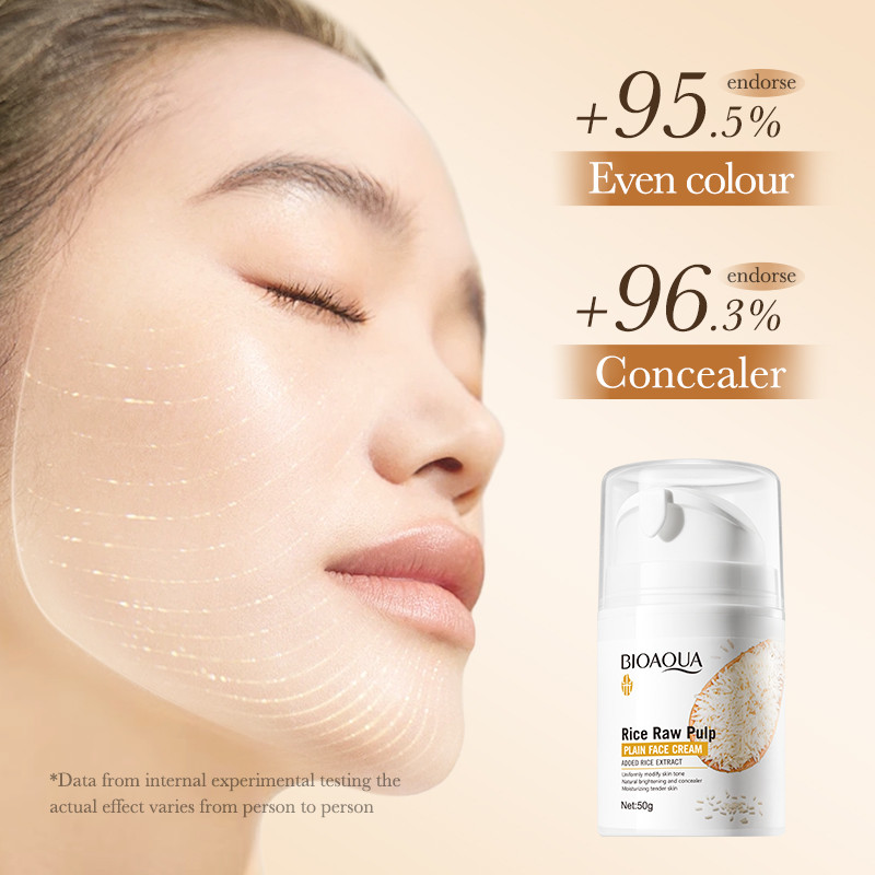 BIOAQUA Rice Raw Pulp Plain Face Cream Uniformly Modify Skin Tone ...