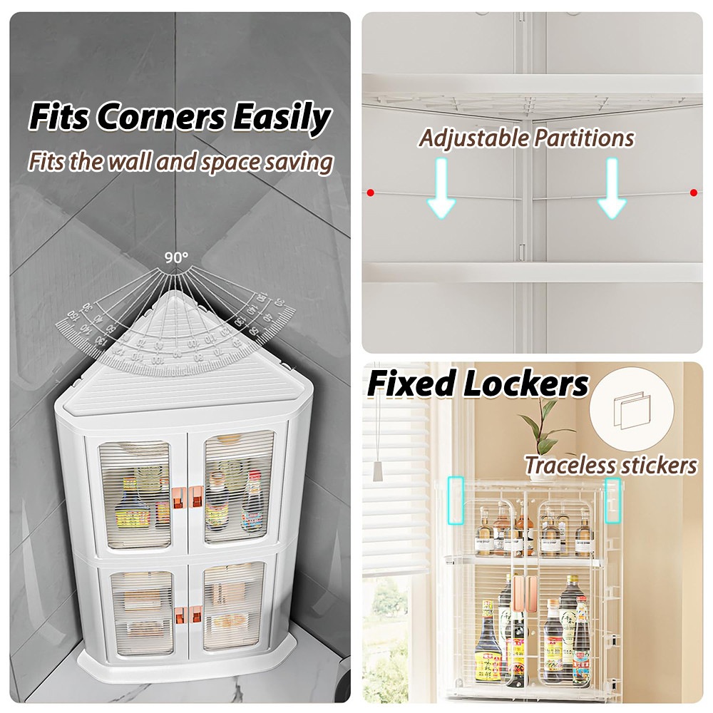 Encora Stackable Corner Storage Box Rak Sudut Storage Cabinet Foldable ...