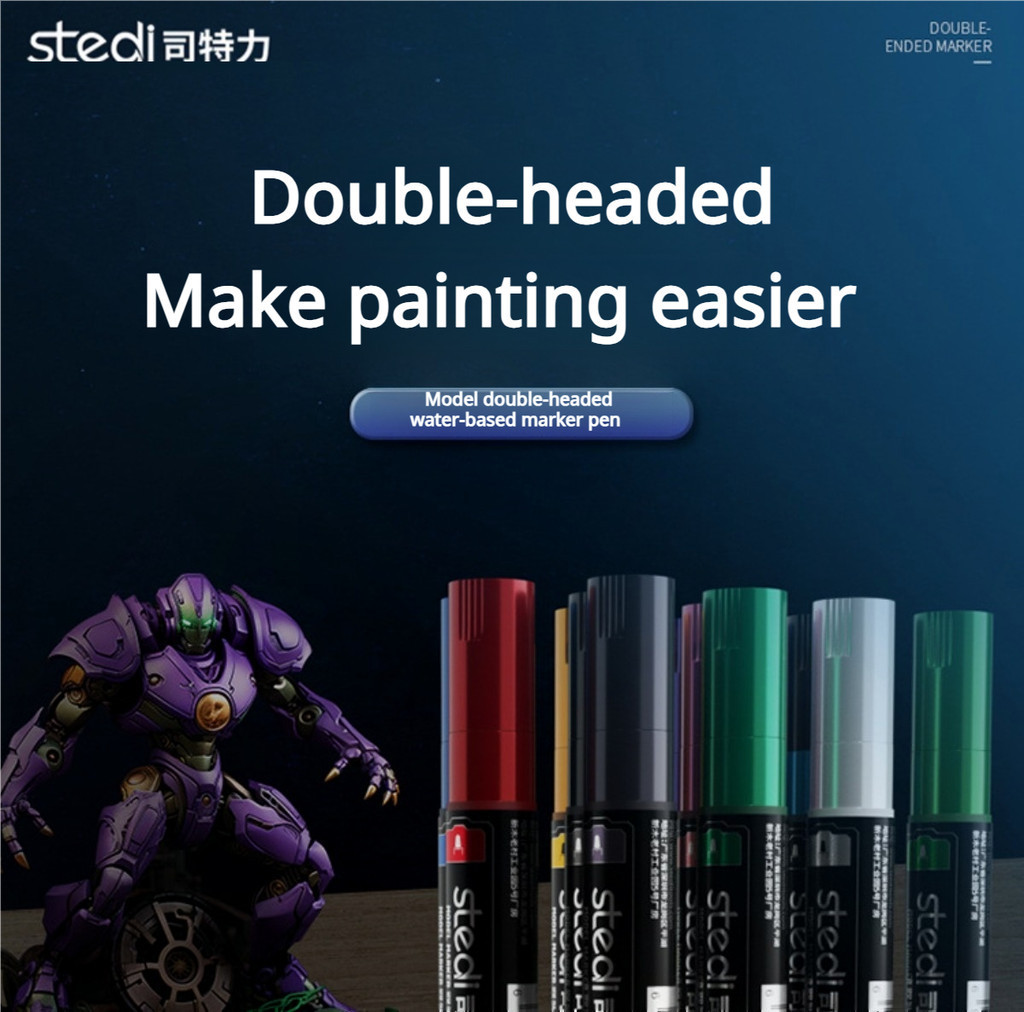 Stedi Dual Brush Water Based Marker Pen for Gundam Gunpla GK DIY Model ...