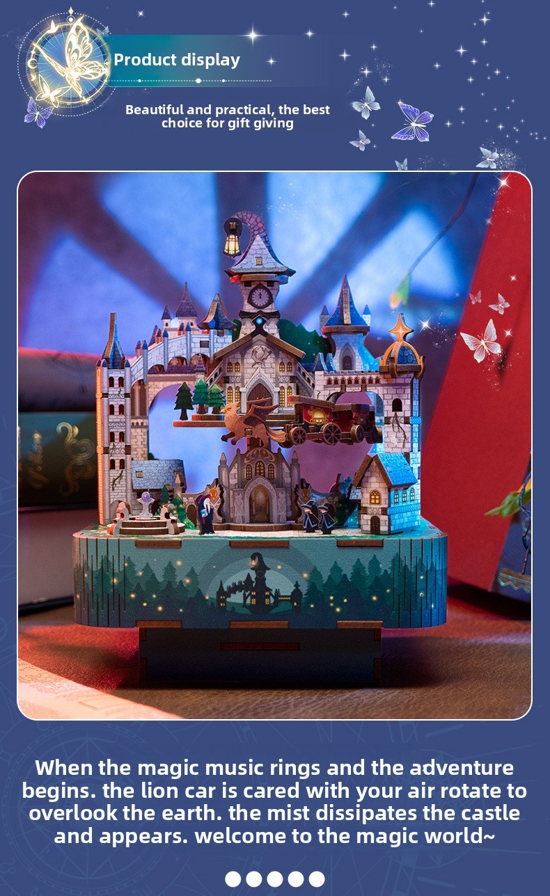 Tonecheer 3D Puzzle Wooden Assembled Toys Harry Potter DIY Handmade ...