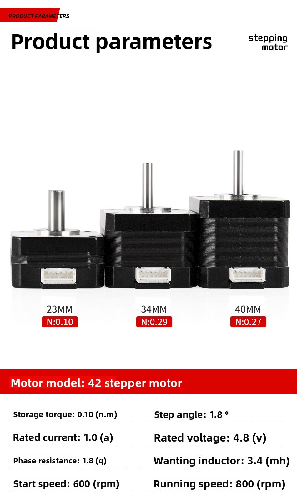 42 Stepper Motor with Magnetic Column Hole Installation Closed Ring Two ...