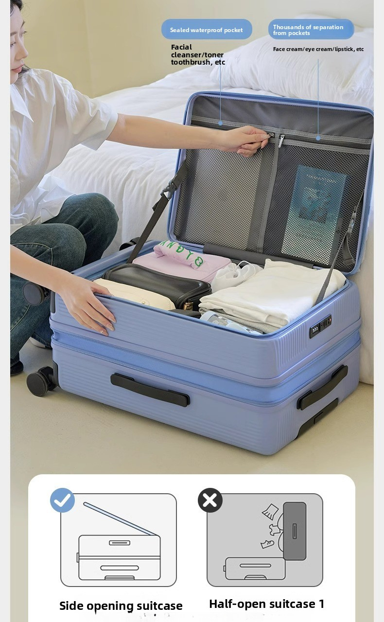 【MY】Expandable luggage Front Open Luggage 20/24/28 inch Top with Laptop ...