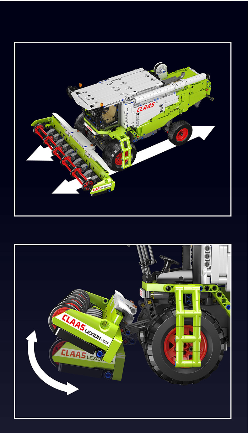 Mould King 17014 Claas Lexion 760 Harvester Building Set | 1,265 PCS ...