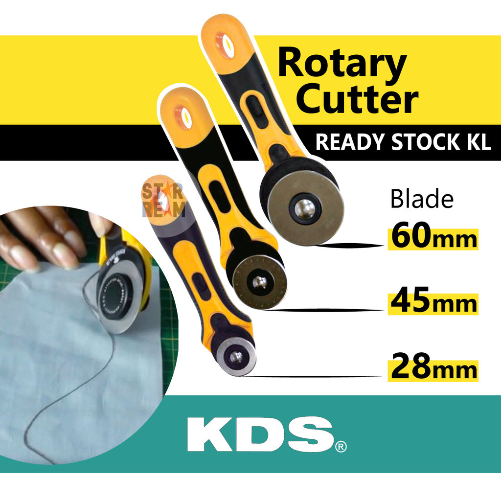 [READY STOCK KL] 28/45/60mm Grip Fit Rotary Cutter KDS | Fabric Carpet ...