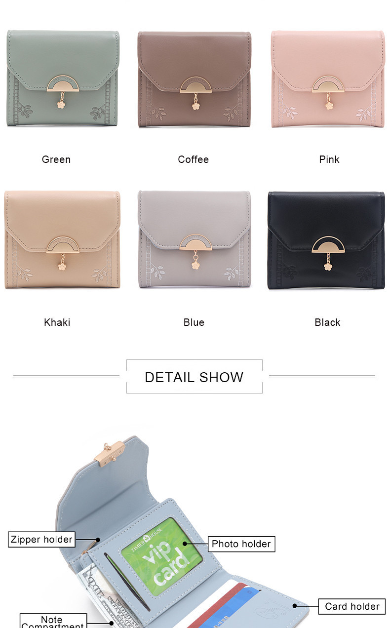 New Fashion Short Wallet Three Fold Wallet Card Holder Small Coin Purse ...