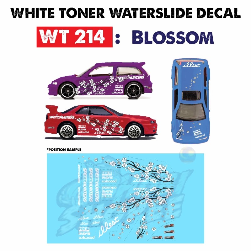 BLOSSOM Decals Hotwheels Tomica 1:64 diecast custom white toner ...