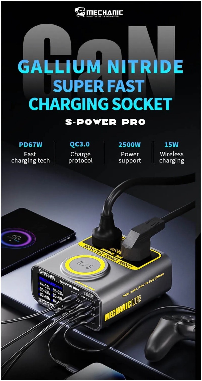 MECHANIC S-Power Pro Multi-port Super Fast Charging Socket for Phone ...