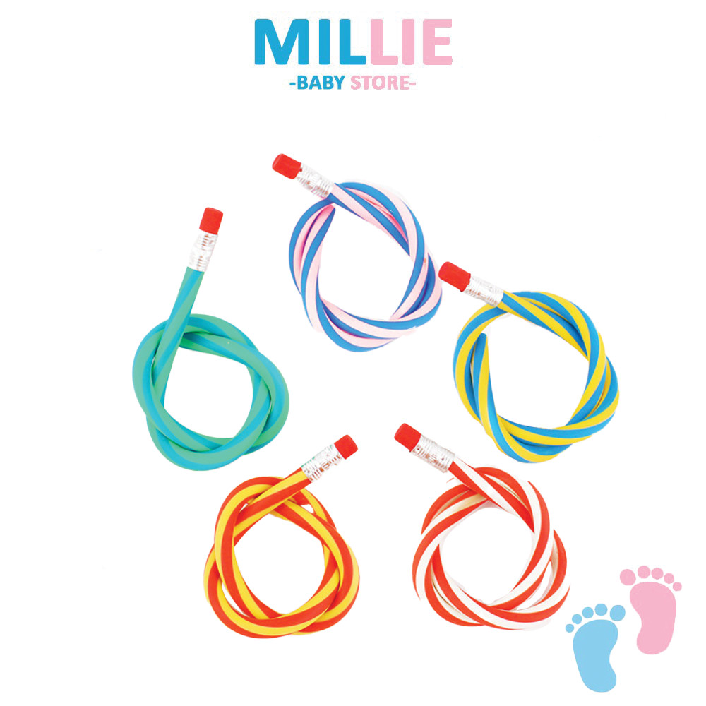 MILLIE Creative Magic Bendy Flexible Soft Pencil With Eraser Colorful ...