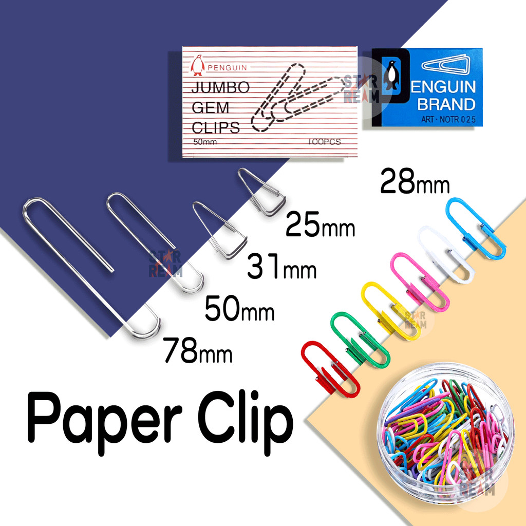 Colorful Round Paper Clip 28mm/Penguin Paper Clip Jumbo 50mm 78mm ...