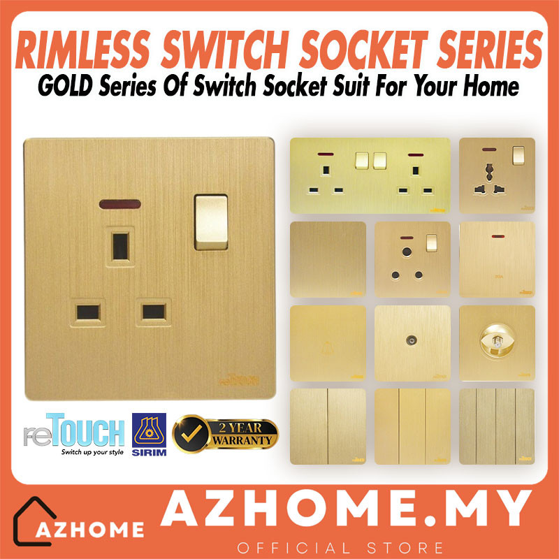 Retouch Ultra Rimless Switch Socket (SIRIM) 1/2/3/4 Gang 1/2Way Wall ...
