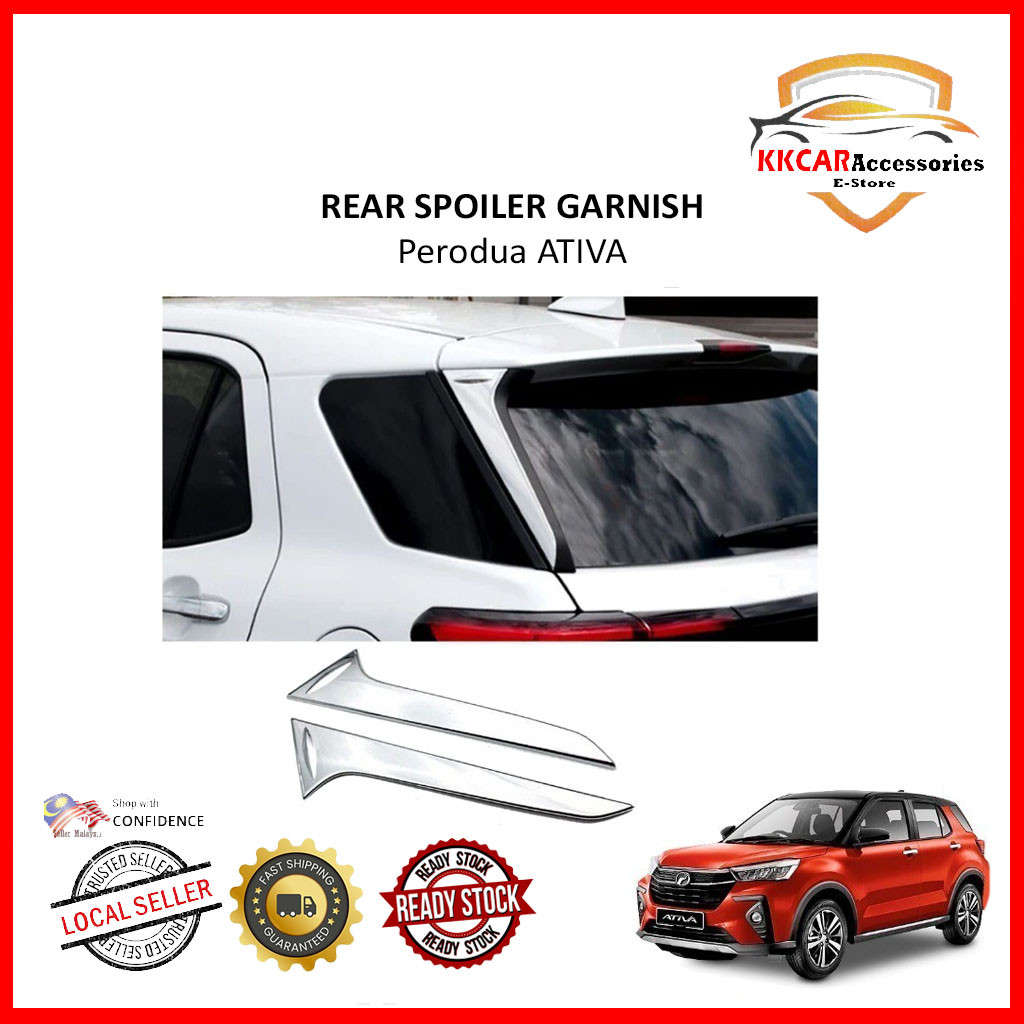 Perodua Ativa Rear Spoiler Garnish Chrome Trim Accessories Body Kit ...