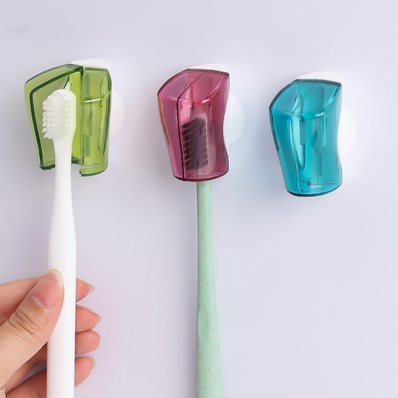 3Pcs Flip Cover Dustproof Toothbrush Rack - Toothbrush Holder ...