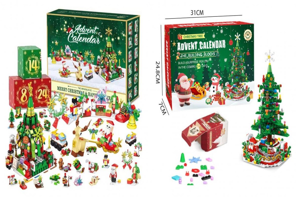 Advent Calendar Christmas Tree Blocks Christmas Tree Assembly Set ...