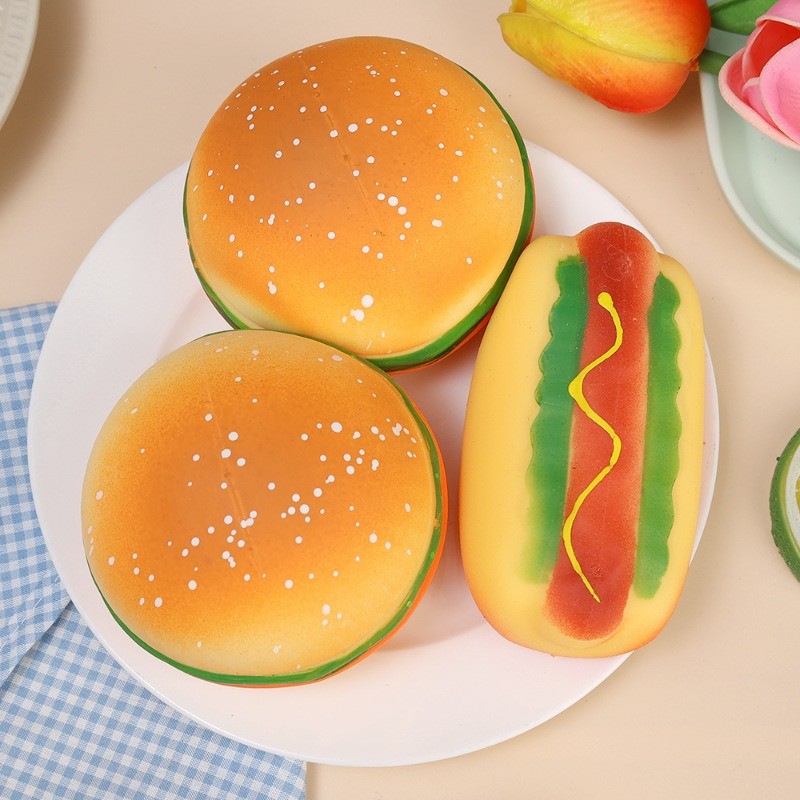 Slow Rebound Bread Hamburger Squeeze Toy - Artificial Lifelike Food ...