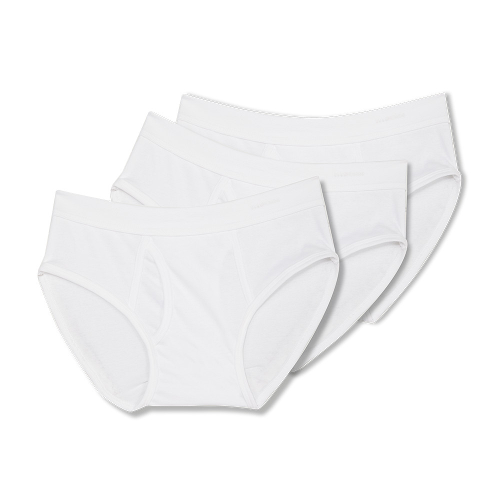 ELLE HOMME Kg. Cotton Fabric BRIEF Style Spandex Rubber Edge Woven Logo ...