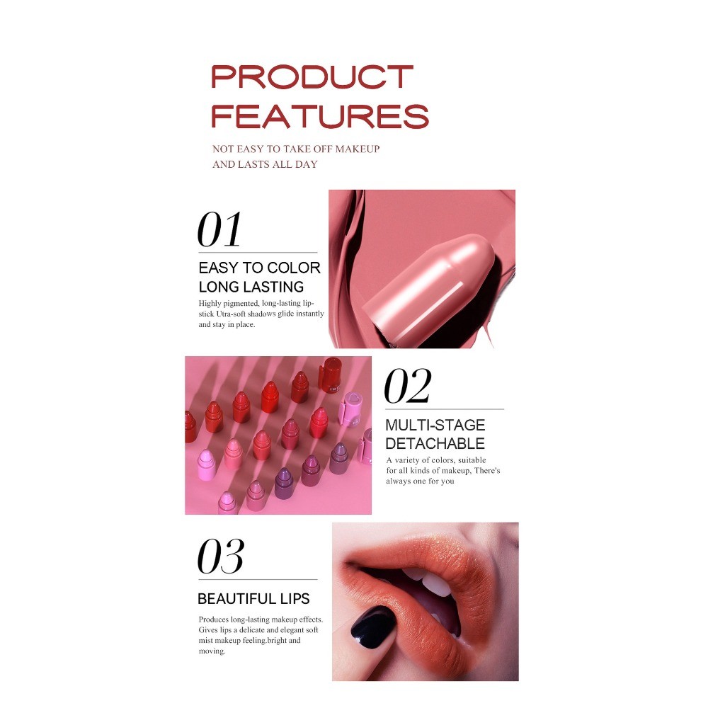Fit Colors 5In1 Combination Peach Matte Lipstick Kit Waterproof Non ...