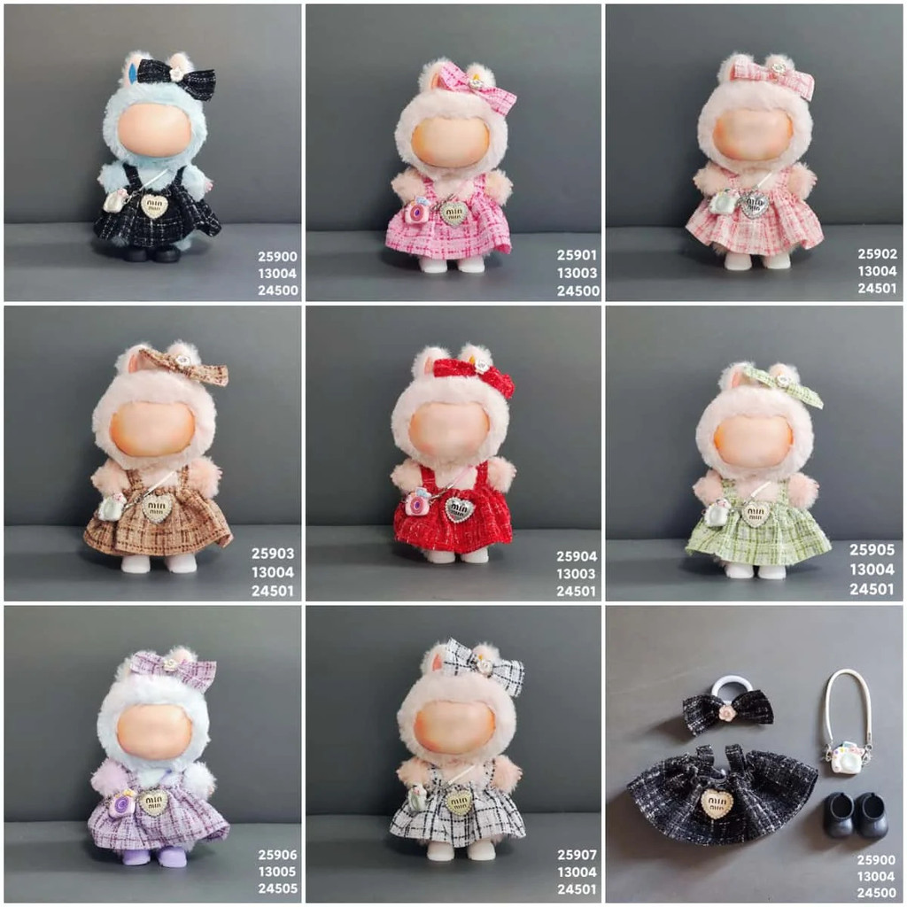 15-17cm mini doll clothes DIY for Labubu, Lafufu, Eaki, Naruto, Jujutsu ...