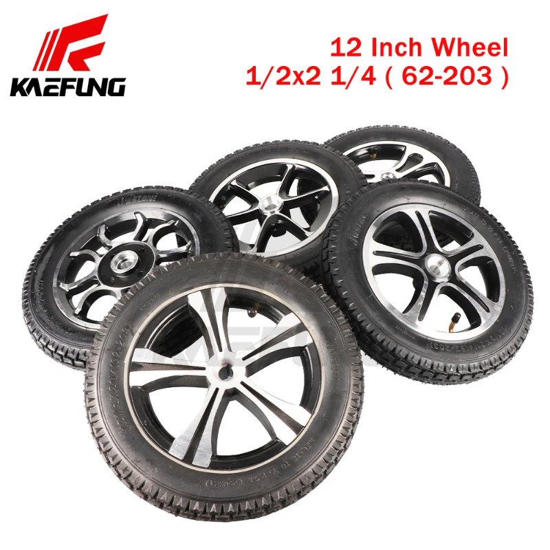 12 Inch Wheel Set (1/2x2 1/4" / 62-203) - Inner Tube + Outer Tire + Rim ...