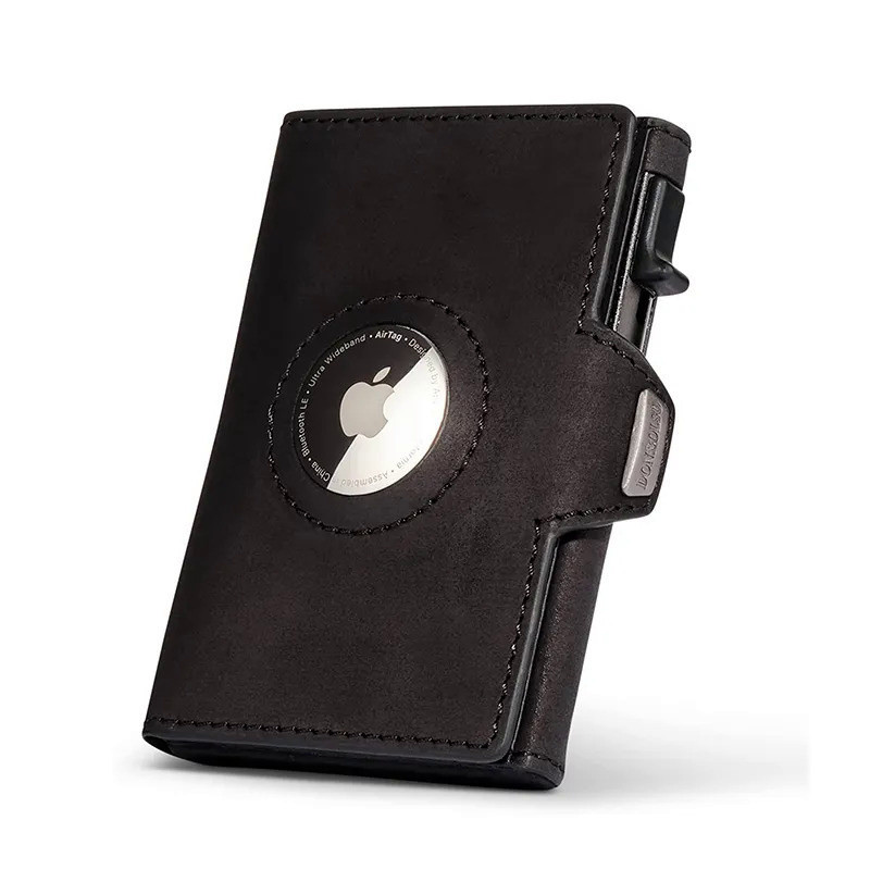Ultra-thin Men'sLeather Wallet with RFID Protection Push Up Card Holder ...